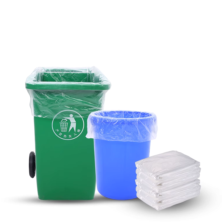Custom Large PE Transparent Flat Mouth Trash Bag Manufacturer_supplier ...